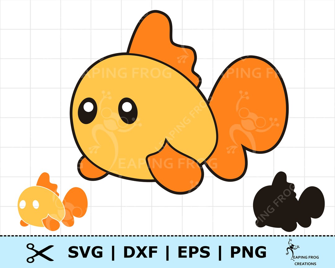 Cute Baby Goldfish SVG. Goldfish PNG. Cricut Cut Files, Layered Files ...