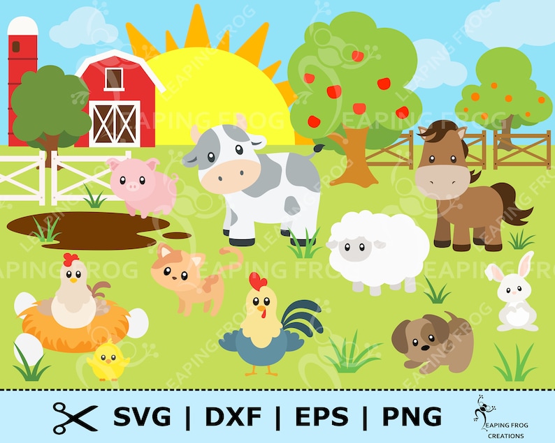 Farm Animals SVG. Cricut Cut Files Layered Files. Silhouette - Etsy