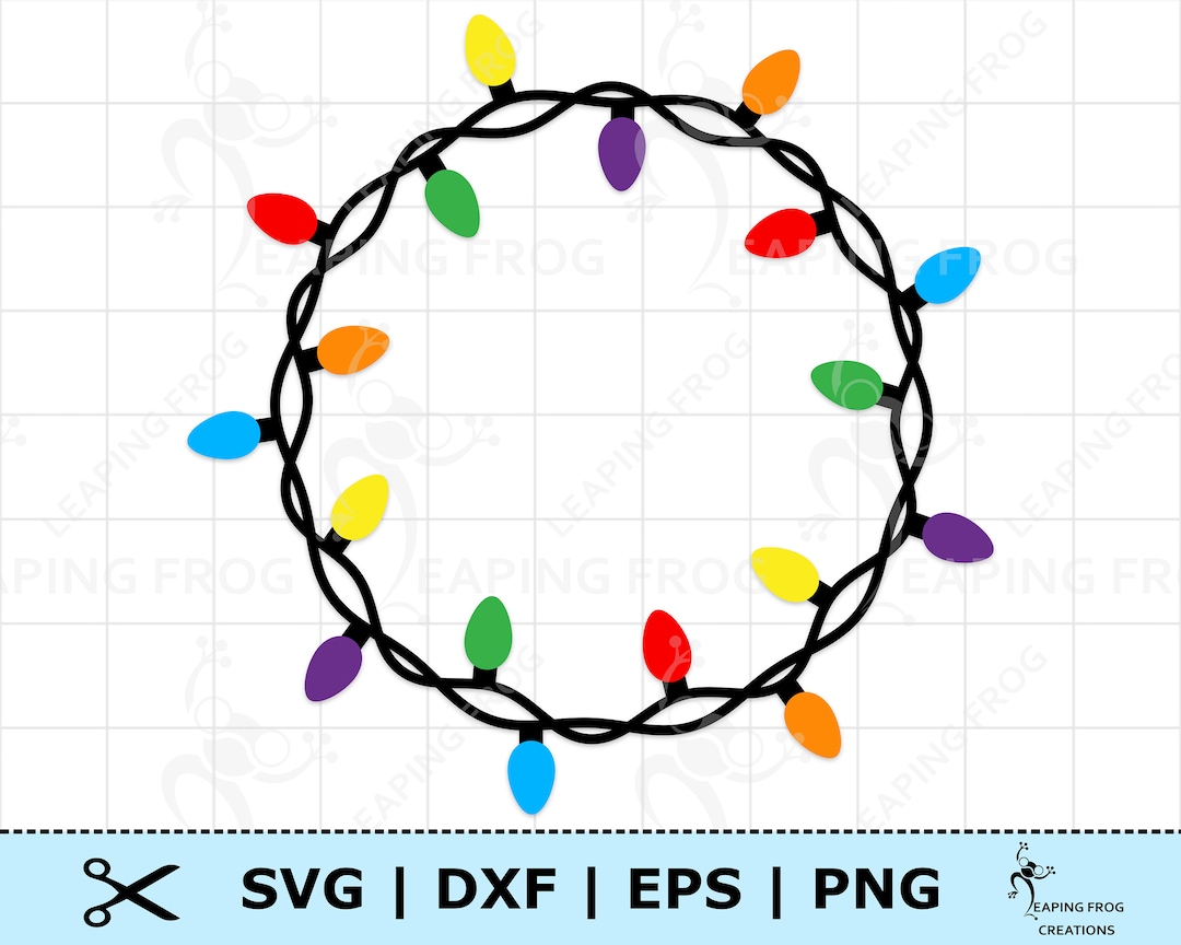 Christmas Lights Wreath SVG. PNG. Cricut Cut Files, Silhouette Files ...