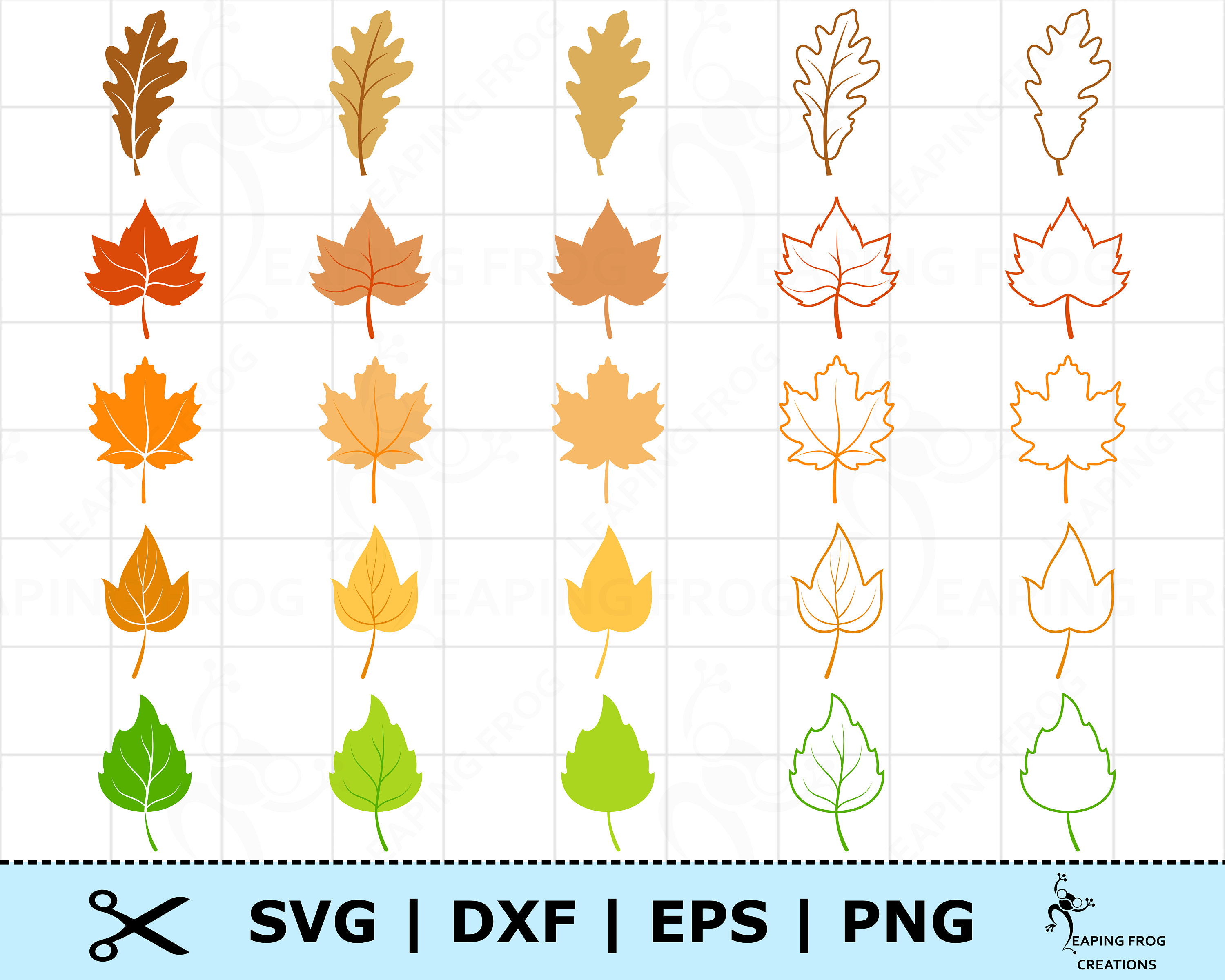 Fall leaves svg. Cut layered files. DXF. PNG. eps. Fall leaf | Etsy