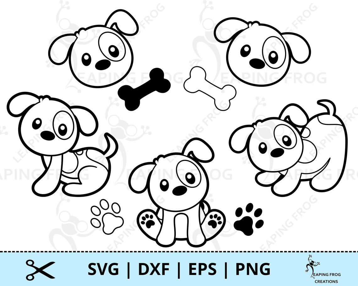 Puppy SVG. PNG. Cricut Cut Files Layered Files Silhouette - Etsy