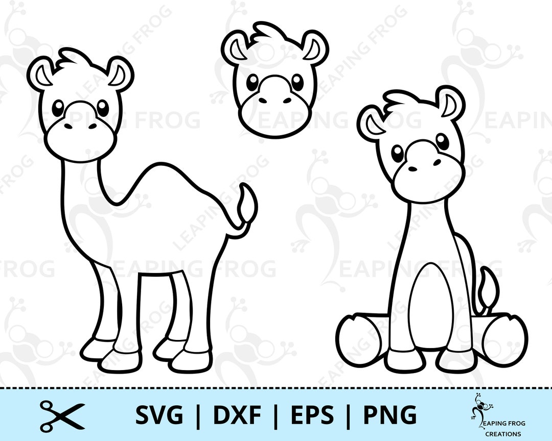Camel SVG. PNG. Cut Files. Outline. Stencil. Cricut, Silhouette, Etc ...