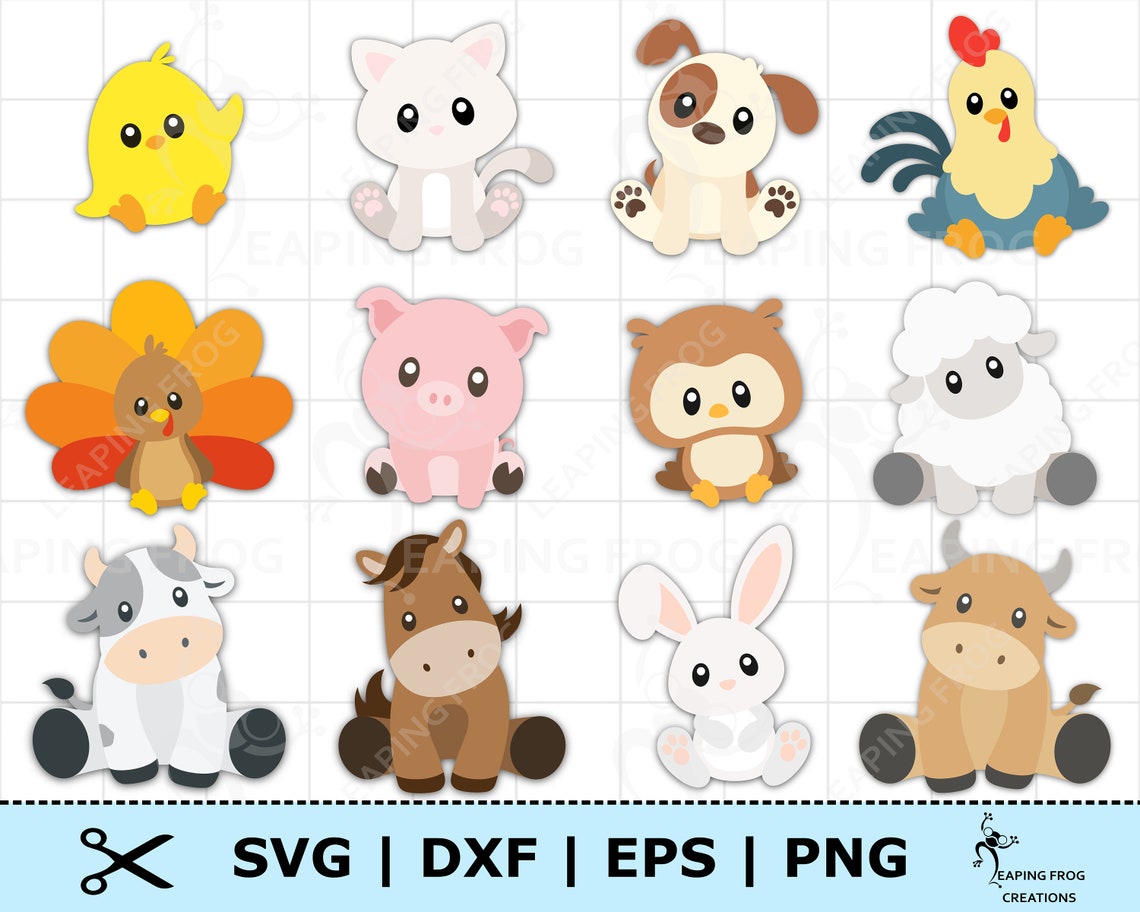 Farm Animals SVG. Cricut Cut Files, Layered Files. Silhouette Files ...