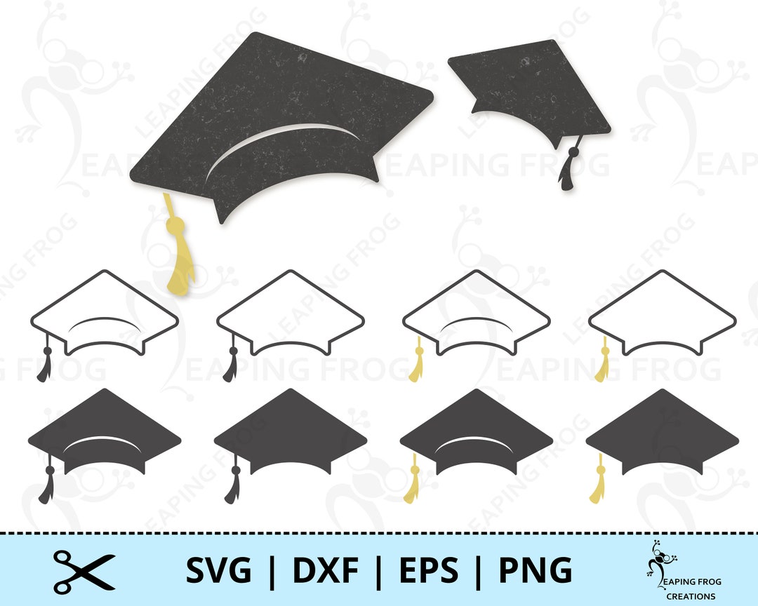 Graduation Caps SVG. PNG. Mortar Board, Tassle. Cricut Cut Files ...
