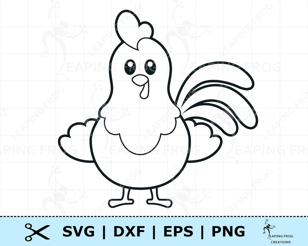 Cute Rooster SVG PNG DXF Eps. Chicken Digital Download, Cricut ...