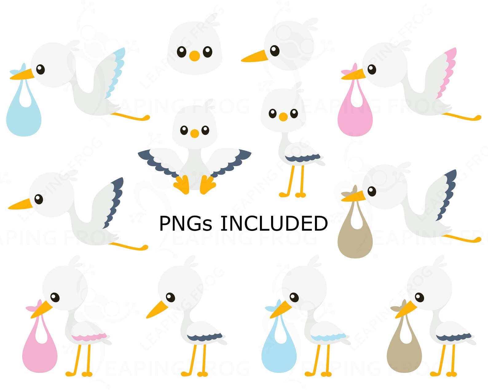 Stork SVG. Bundle Set. Cricut Cut Files Layered Files. | Etsy