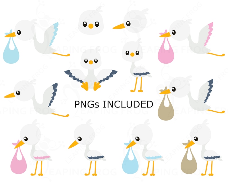 Stork SVG. Bundle Set. Cricut Cut Files Layered Files. | Etsy