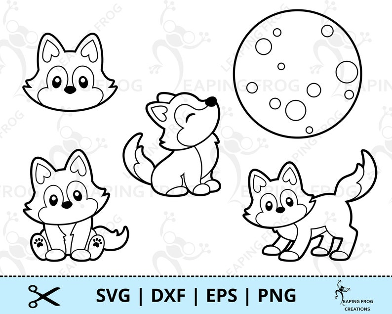 Wolves SVG. PNG. Outline Stencil. Cricut Cut Files - Etsy