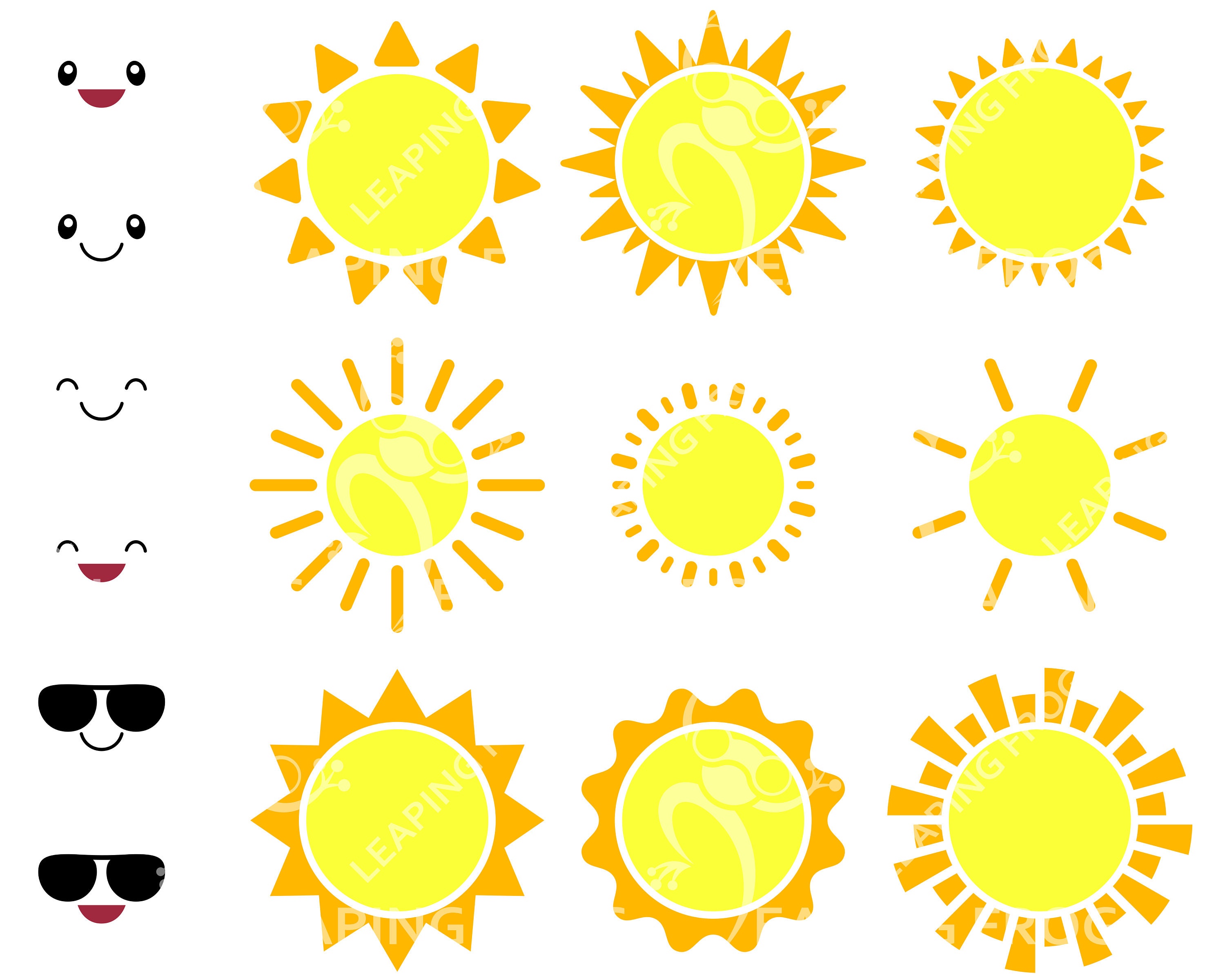 Sun SVG PNG DXF. Mix & Match. Digital Download Vector. Sun - Etsy Canada