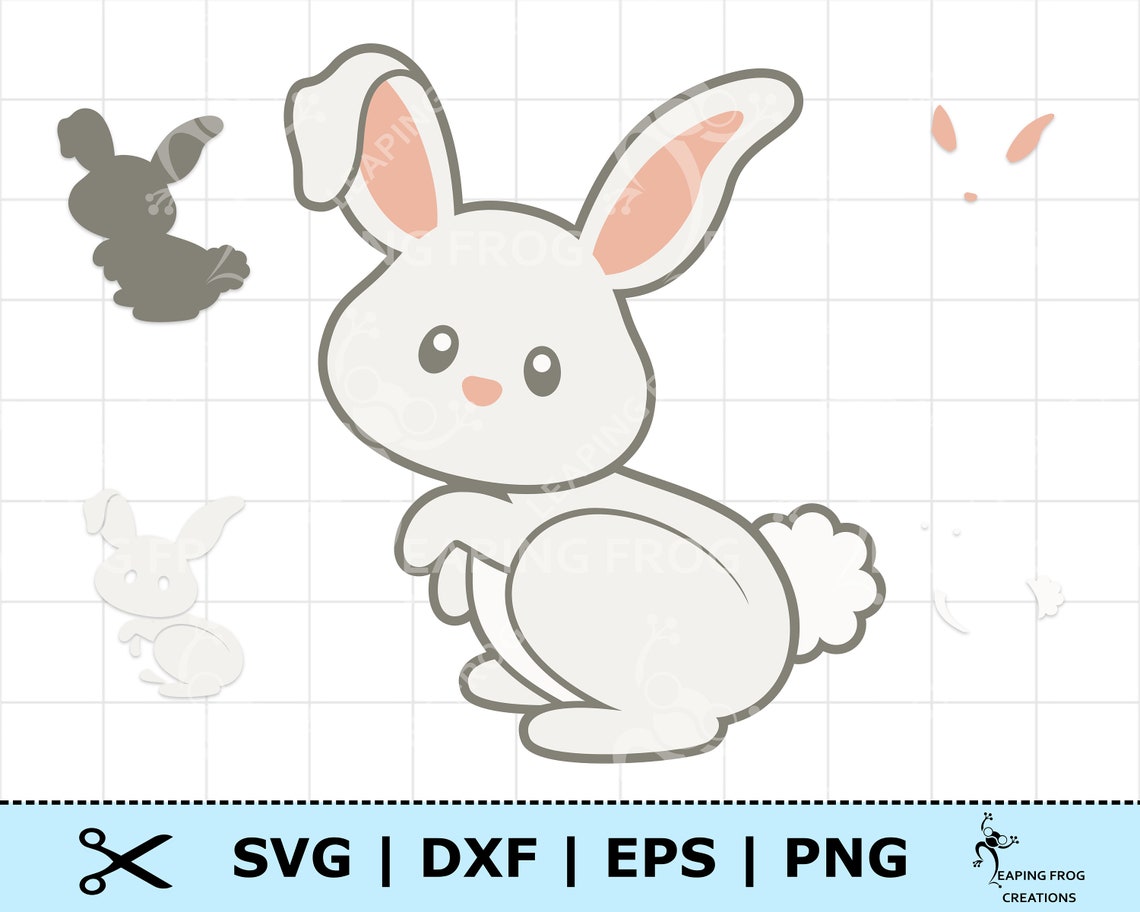 Rabbit SVG. Cricut Cut Files Layered. Silhouette Files. PNG | Etsy