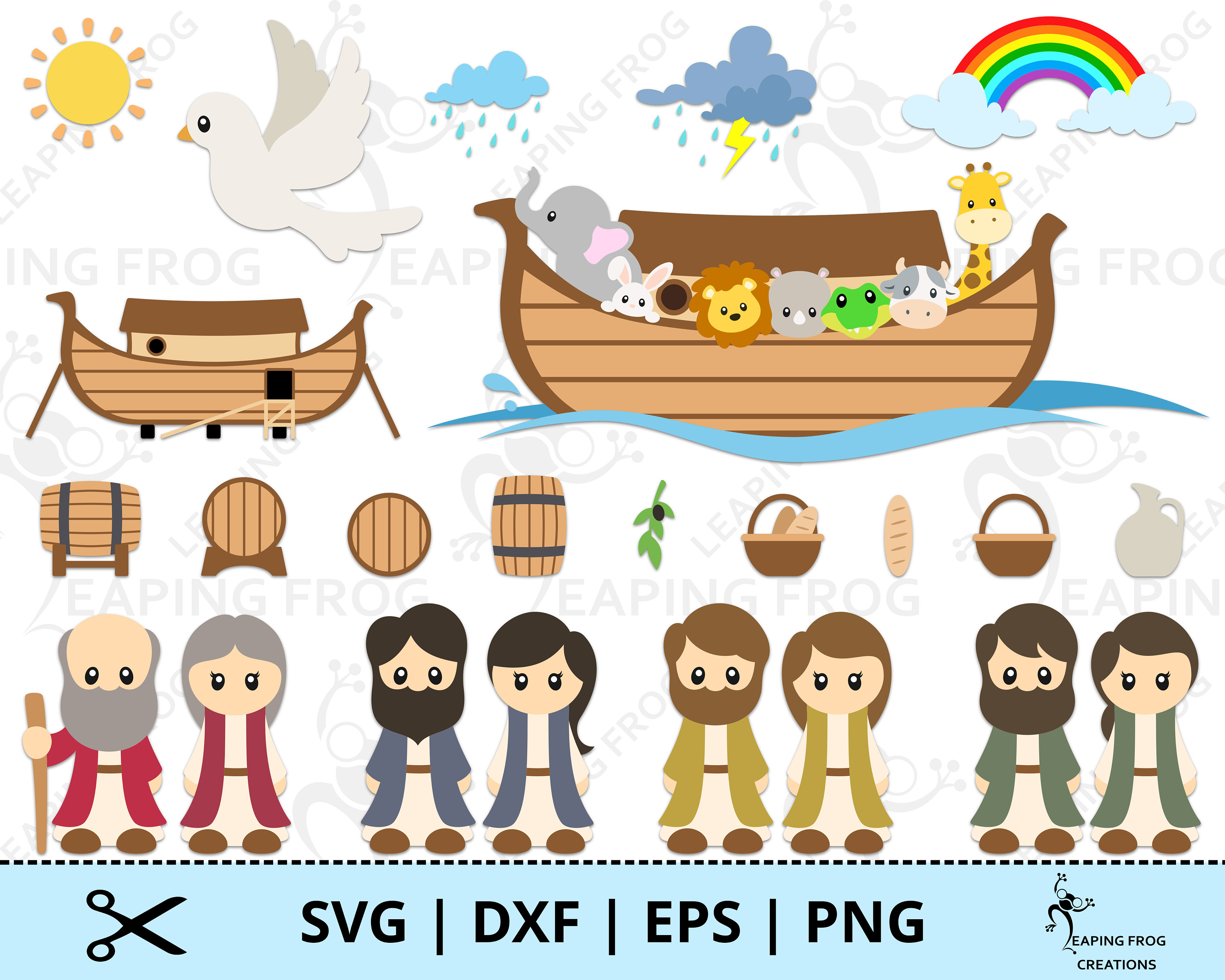 Noah's Ark SVG. PNG. Cricut Cut Files Layered. Silhouette - Etsy