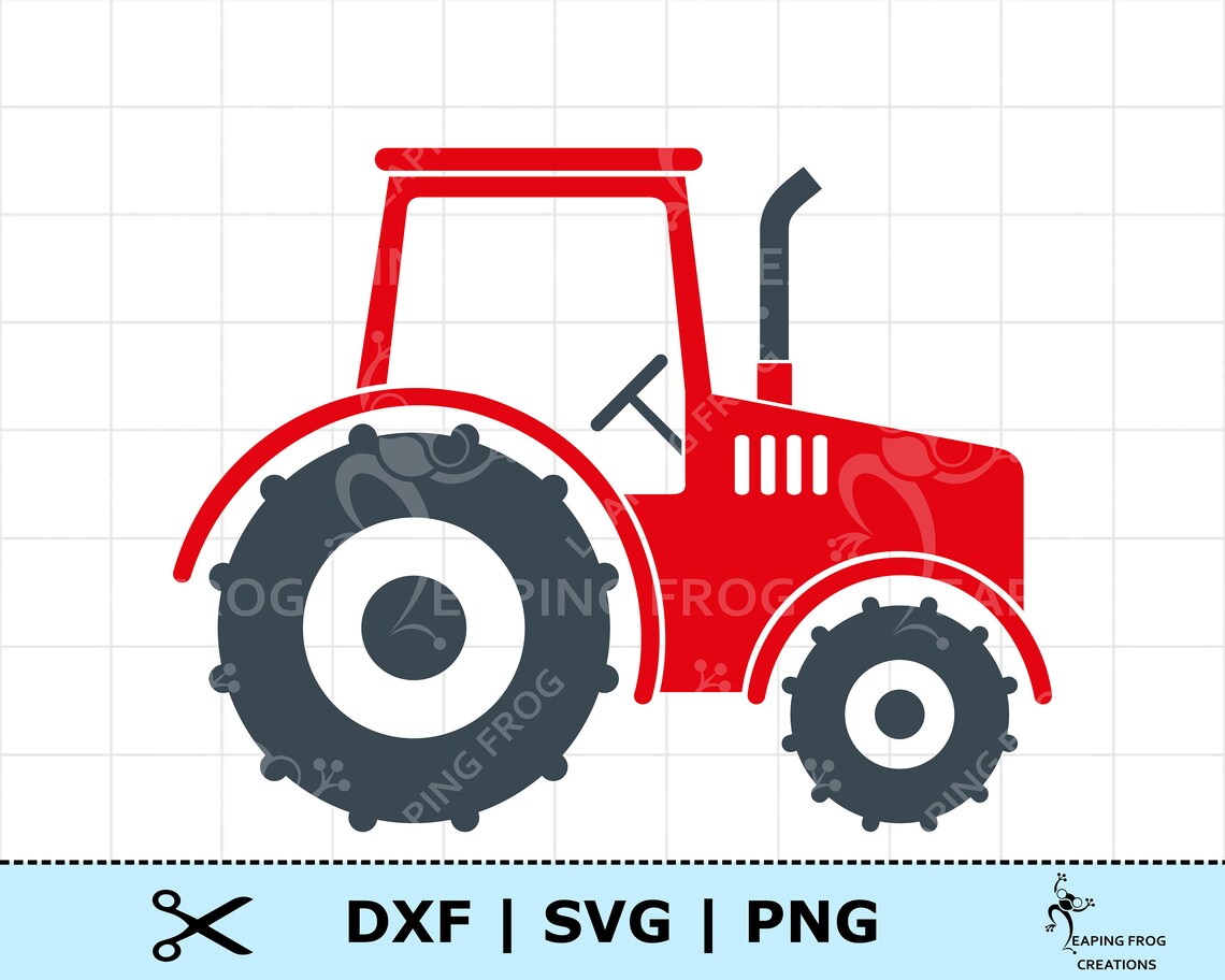 Red Farm Tractor SVG PNG DXF. Whole Image & Layered Cut Files. | Etsy