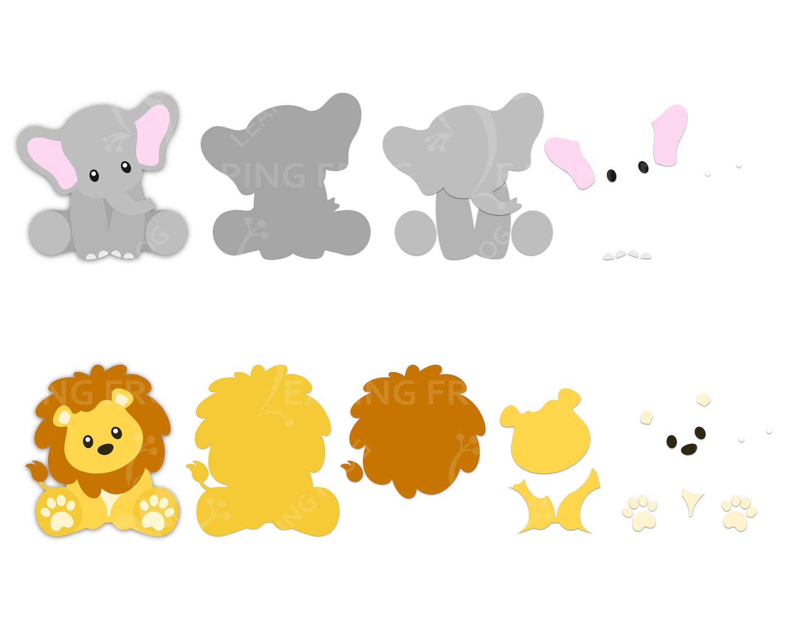 Dschungel Tiere SVG Set. Safari Tiere SVG. Cricut Schnitt Dateien ...