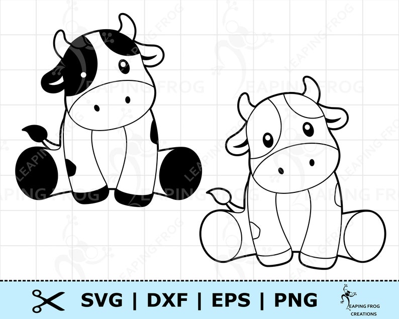 Cow SVG PNG. Cricut Cut Files Silhouette Files. Outline - Etsy