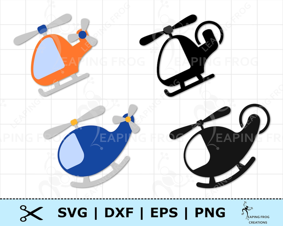 Helicopter SVG. PNG. 4 Versions Cricut Cut Layered Files - Etsy