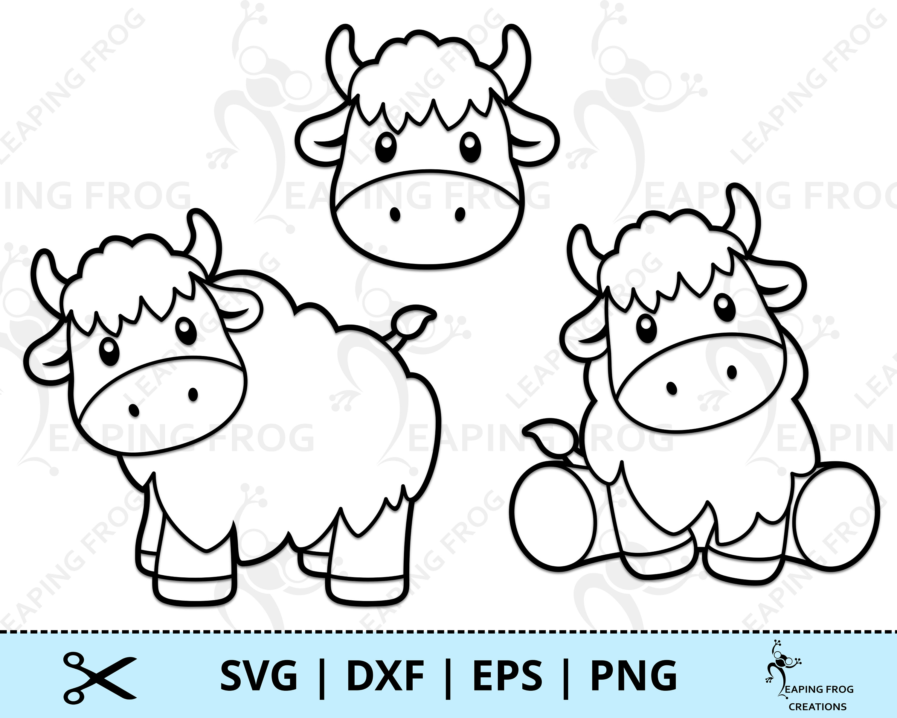 Yak SVG. PNG. Cricut Cut Files, Layered. Silhouette. Outline, Stencil ...