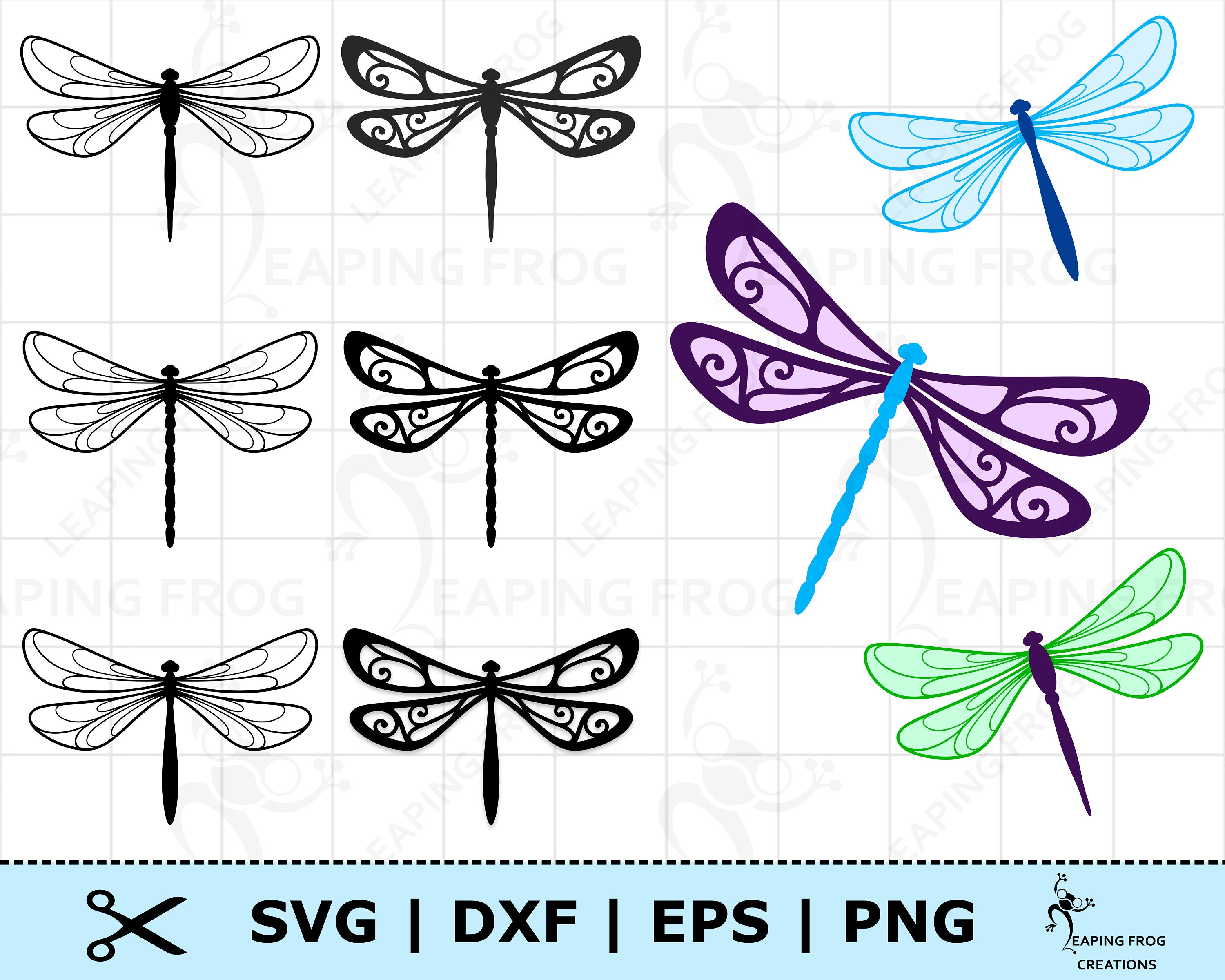 Dragonfly Svg Png Circut Cut Files Layered Files Etsy