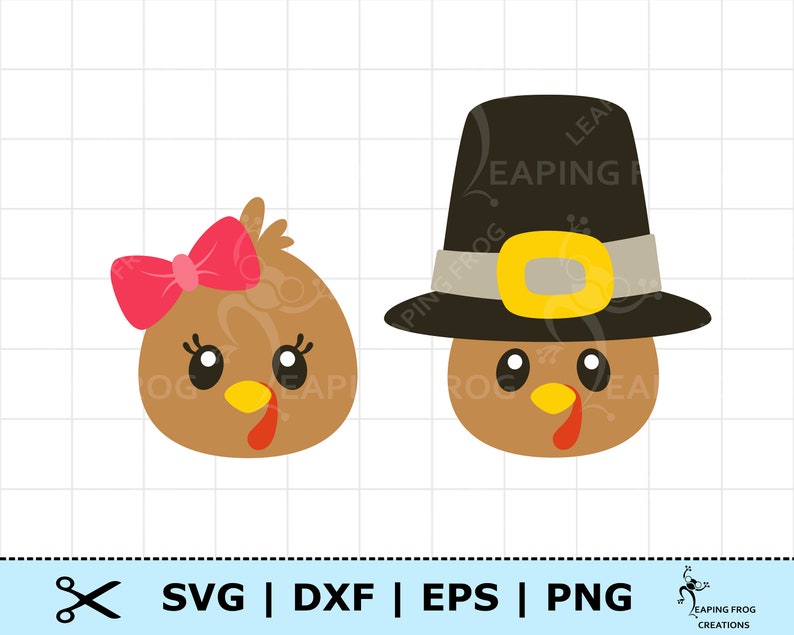 Turkey Heads SVG. PNG. Faces. Boy Girl. Circut Cut Files - Etsy