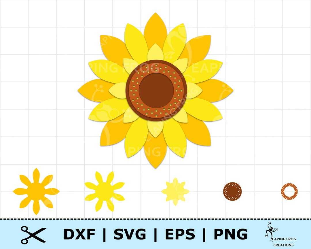 Sunflower SVG. PNG. Cricut Cut Files, Layered Files. Silhouette Files ...