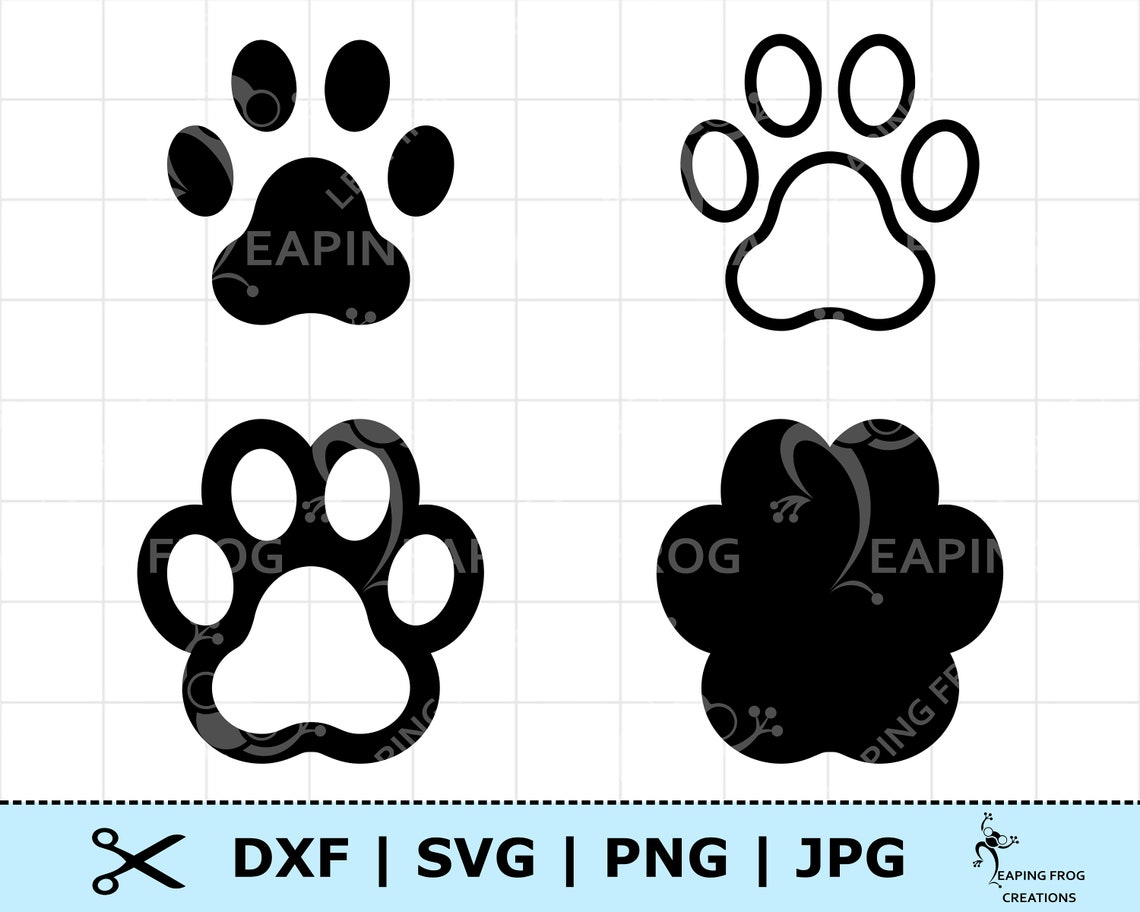 Paw Prints svg png dxf jpg. Whole images & cut files. Digital | Etsy