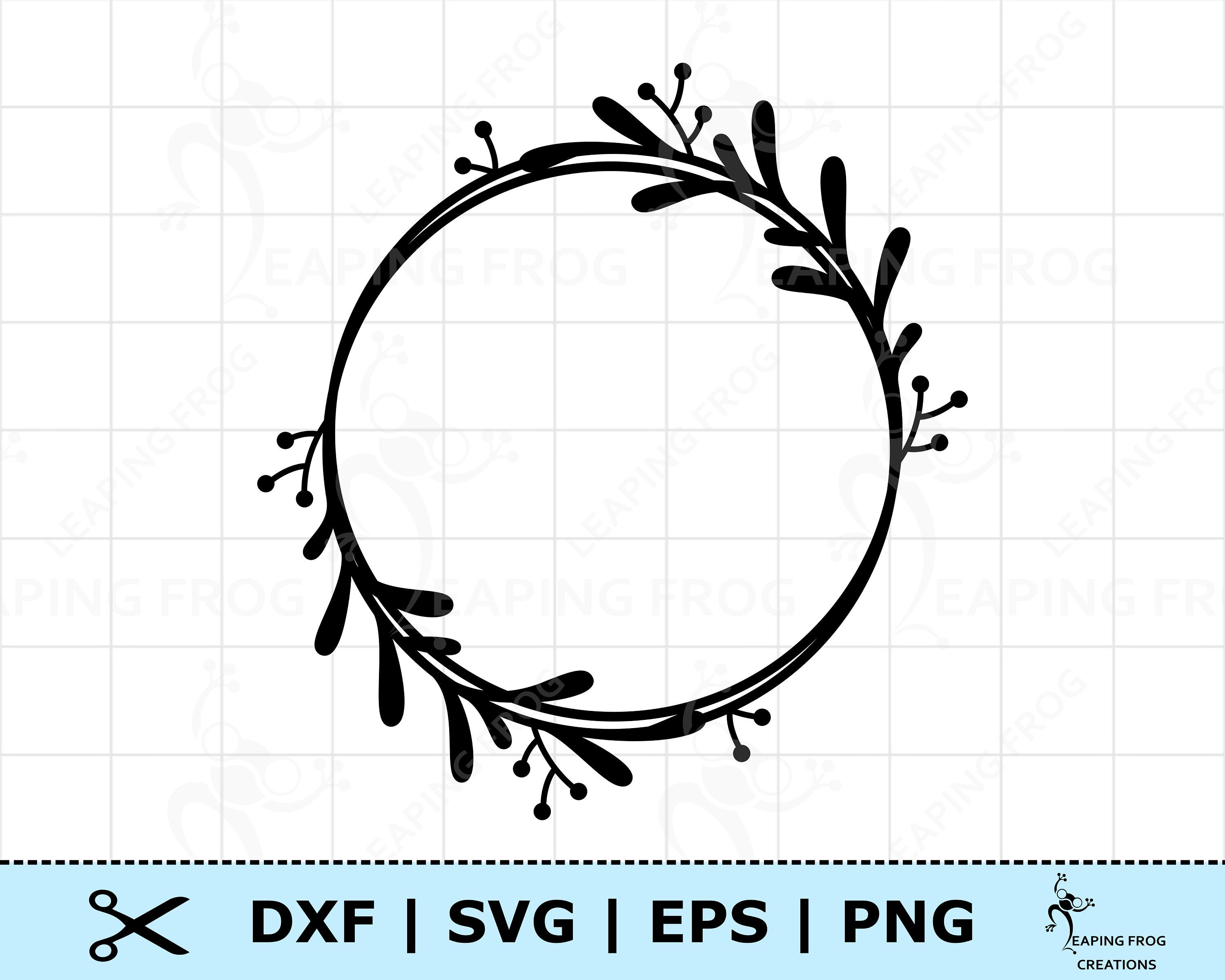 Wire Wreath SVG. Cricut Cut Files, Silhouette. Laurel Wreath. Monogram ...