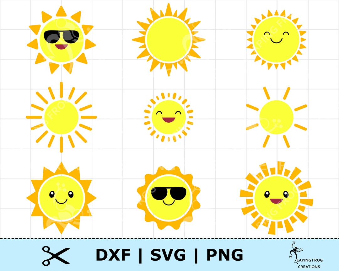 Sun SVG PNG DXF. Mix & Match. Digital Download Vector. Sun Cricut Cut ...