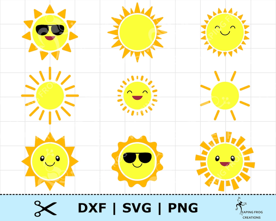 Sun SVG PNG DXF. Mix & Match. Digital Download Vector. Sun - Etsy