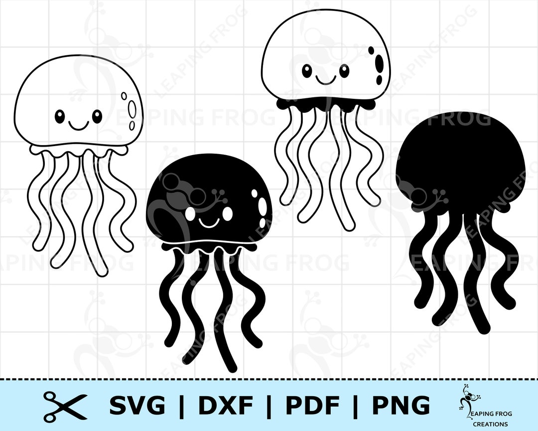Cute Jellyfish SVG PNG DXF Pdf. Cricut Cut Files, Silhouette. Baby ...