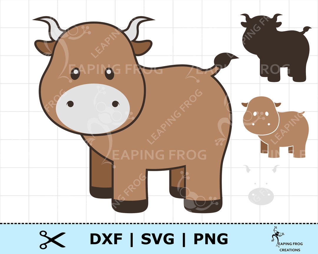 Cute Bull SVG PNG DXF. Digital Download. Whole Image & Layers. Cricut ...