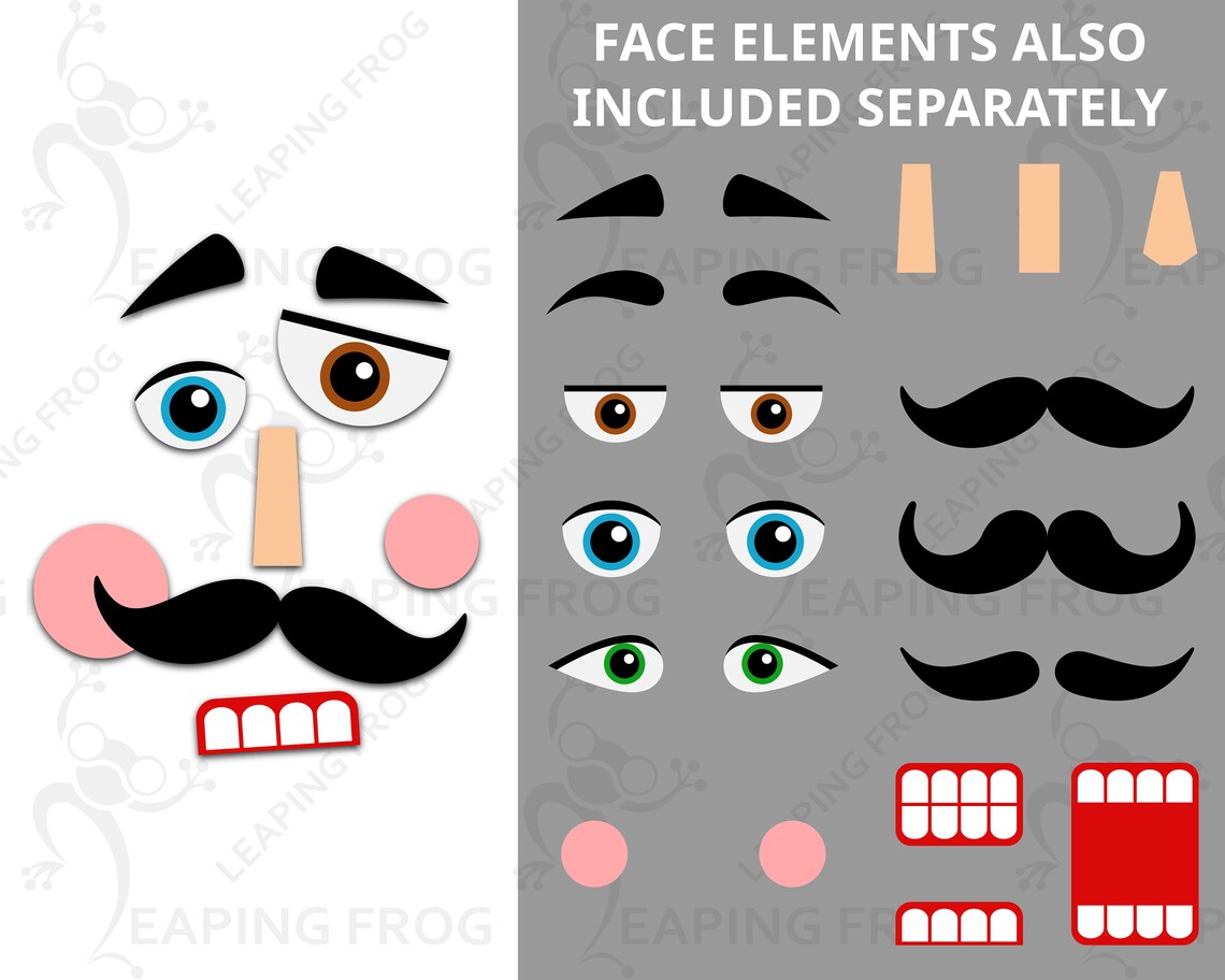 Nutcracker Faces SVG. PNG. Cricut Cut Files, Silhouette, Layered Files ...