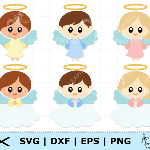 Angels SVG. PNG. Cricut Cut Files Layered. Silhouette Files. | Etsy