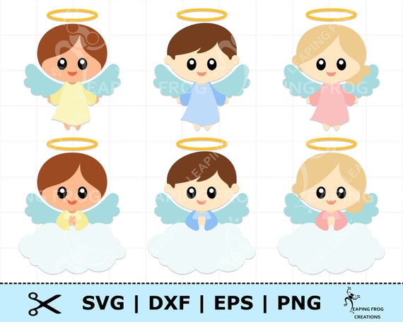 Angels SVG. PNG. Cricut Cut Files Layered. Silhouette Files. | Etsy