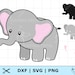 Cute Elephant SVG PNG DXF. Whole Image & Layered. Cricut, Silhouette ...