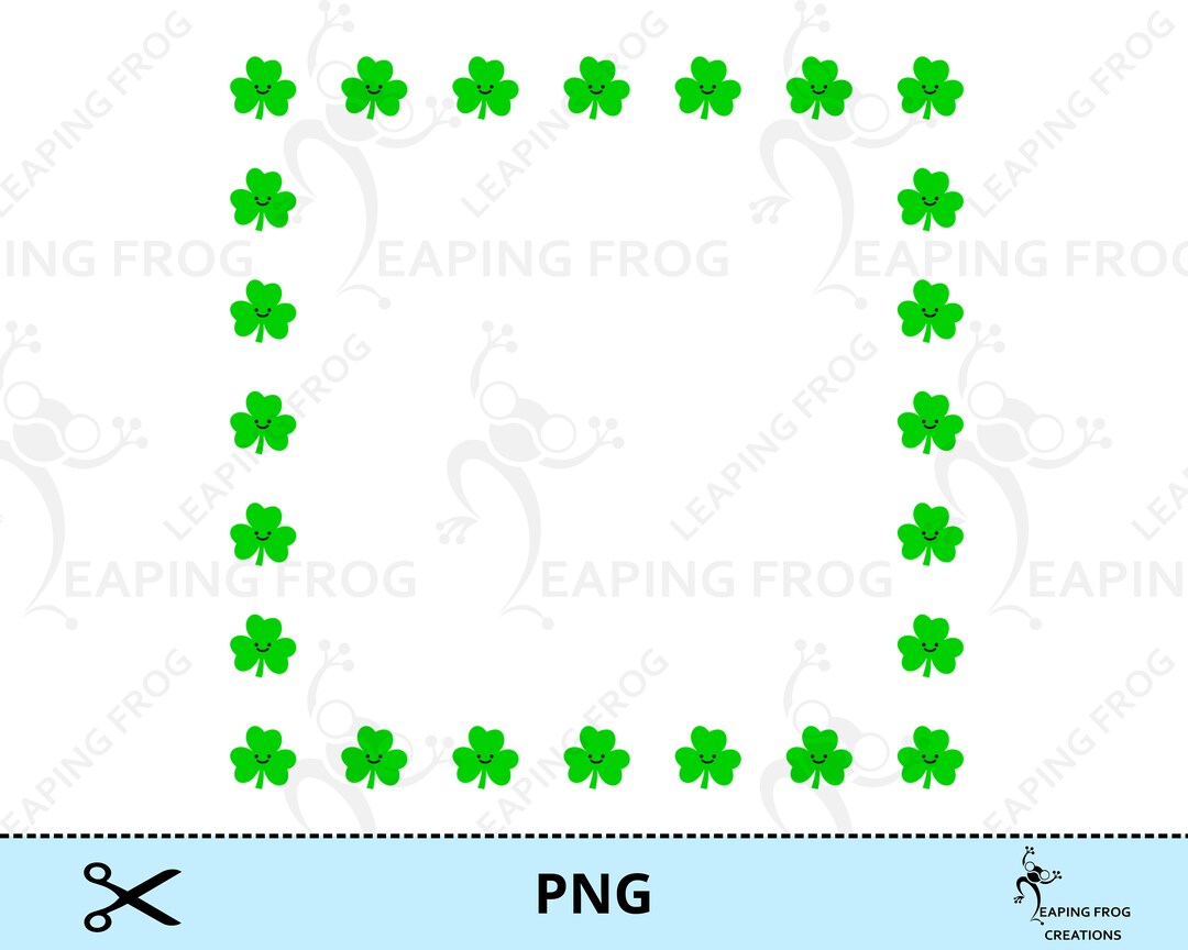 Shamrock Border PNG. Clover, St. Patrick's Day, Lucky. Faces. Saint ...