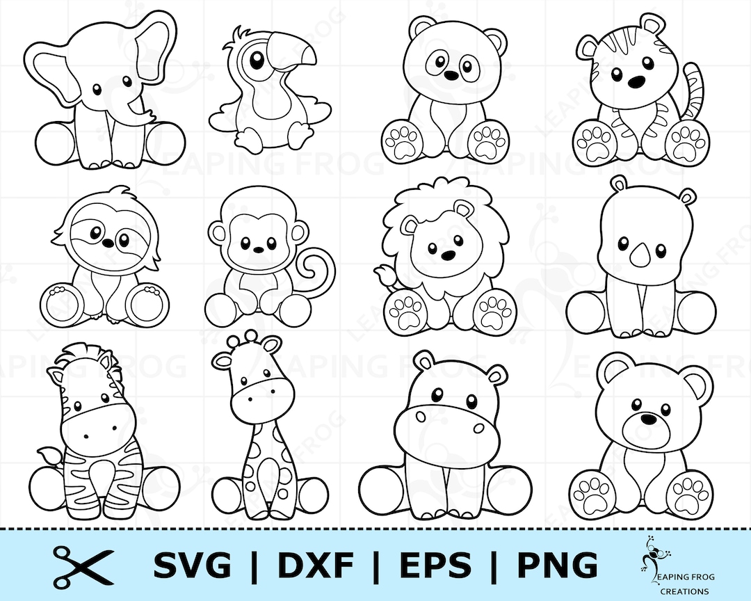 Jungle Animals SVG Set. Safari Animals SVG. Cricut Cut Files ...