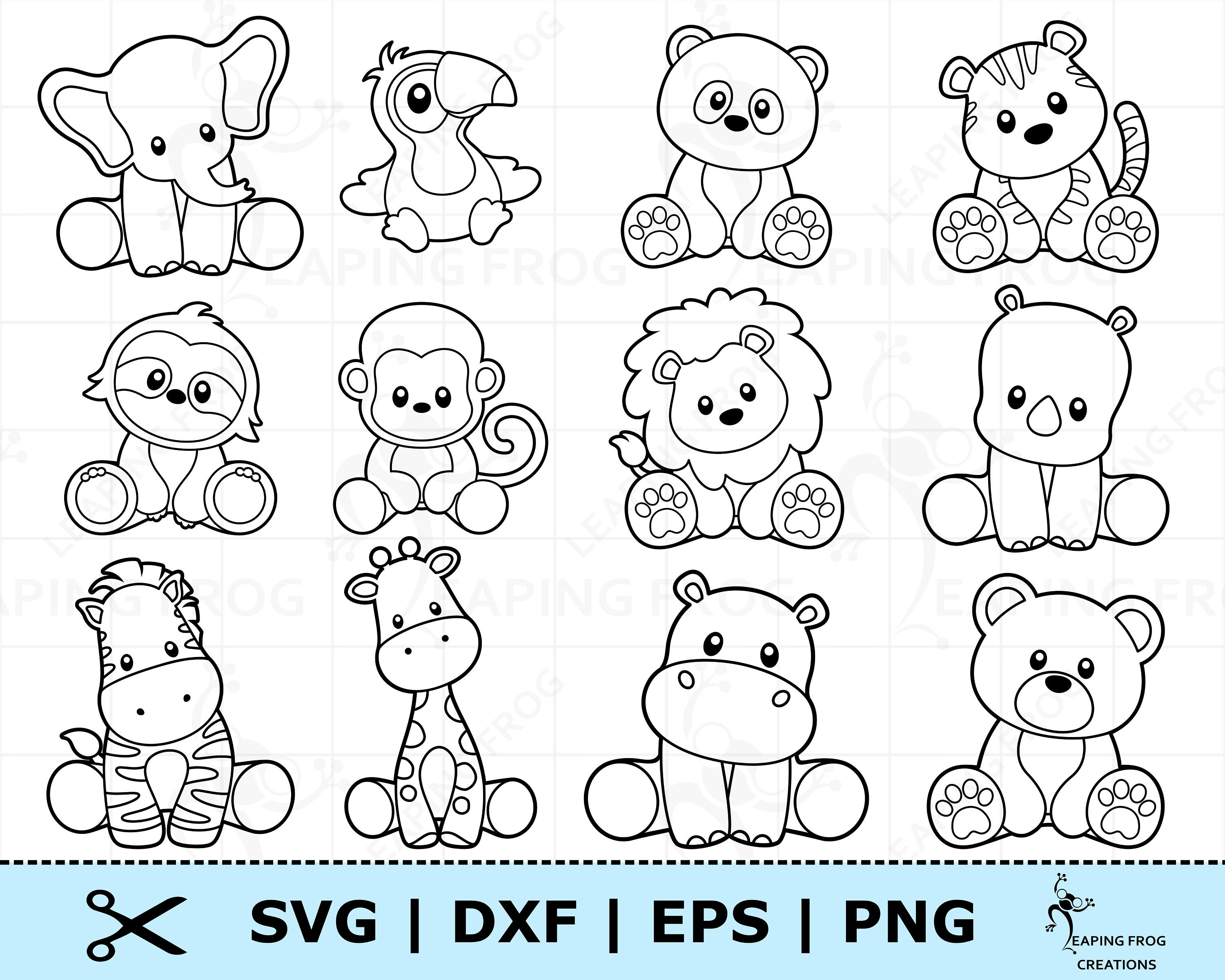 Jungle Animals SVG Set. Safari Animals SVG. Cricut Cut Files - Etsy ...