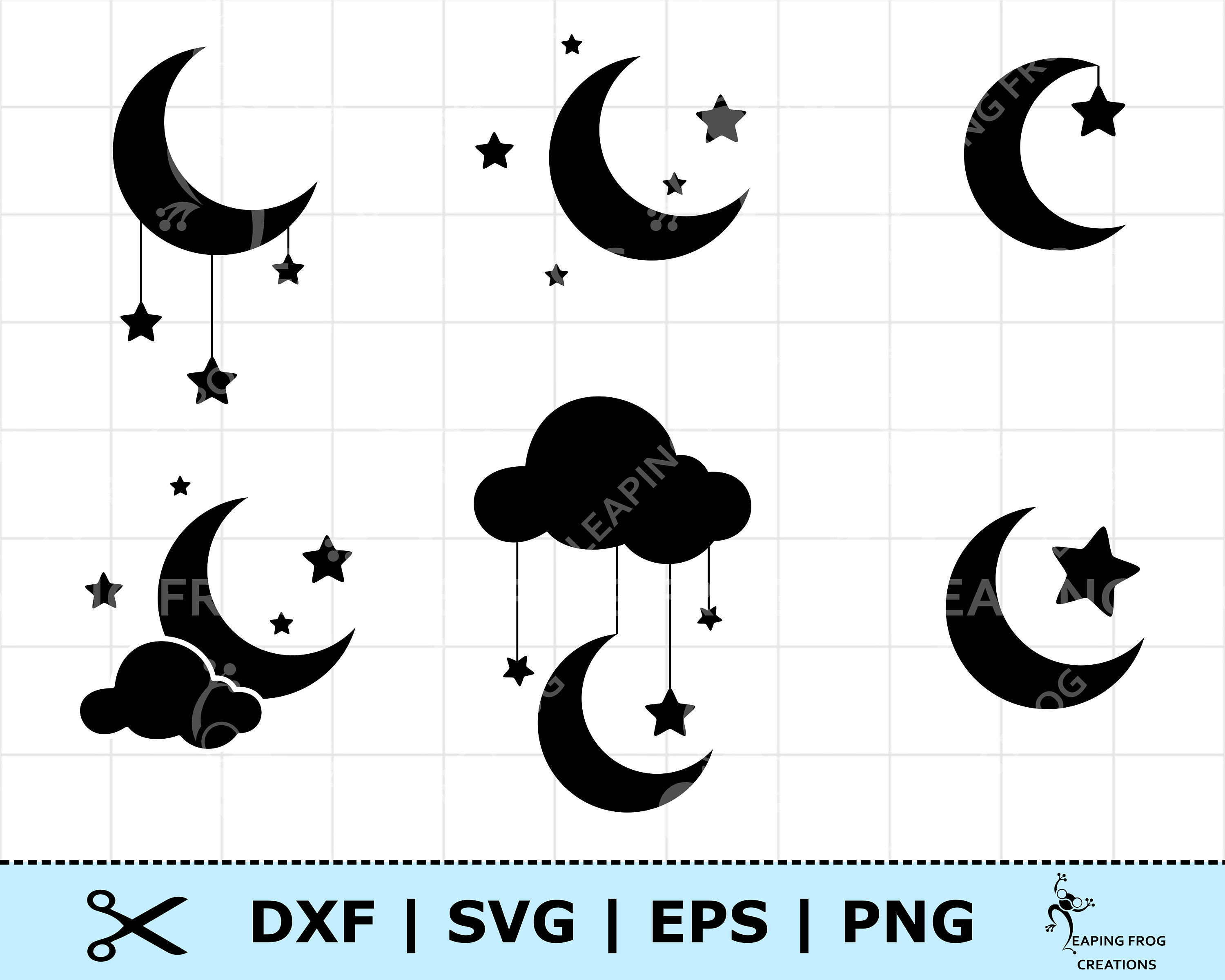 Boho Stars SVG Svg dxf Moon Stars SVG Cut File eps Celestial SVG Boho ...