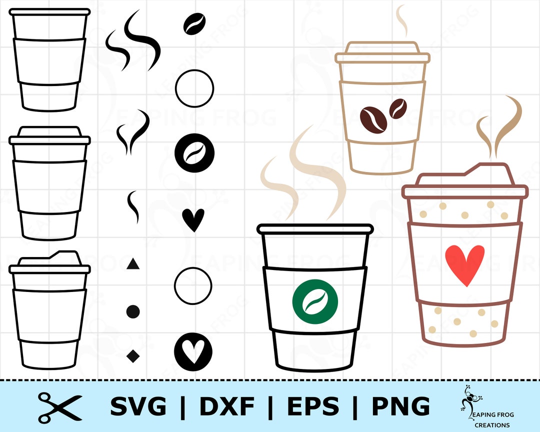 Coffee Cup to Go SVG PNG DXF. Whole Image & Layered Files. Cut Files ...
