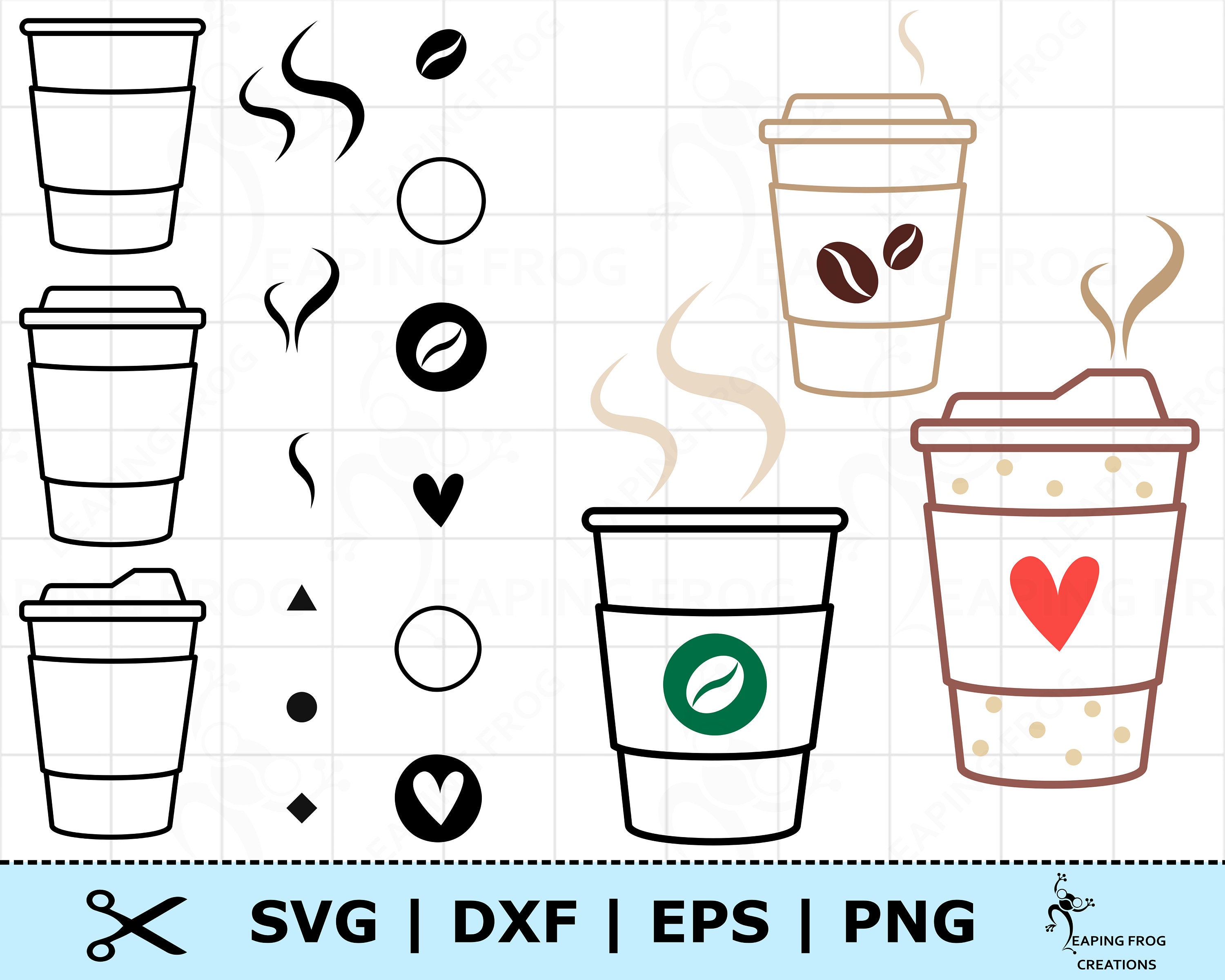 Tasse à café à emporter SVG PNG DXF. Image entière et fichiers en ...