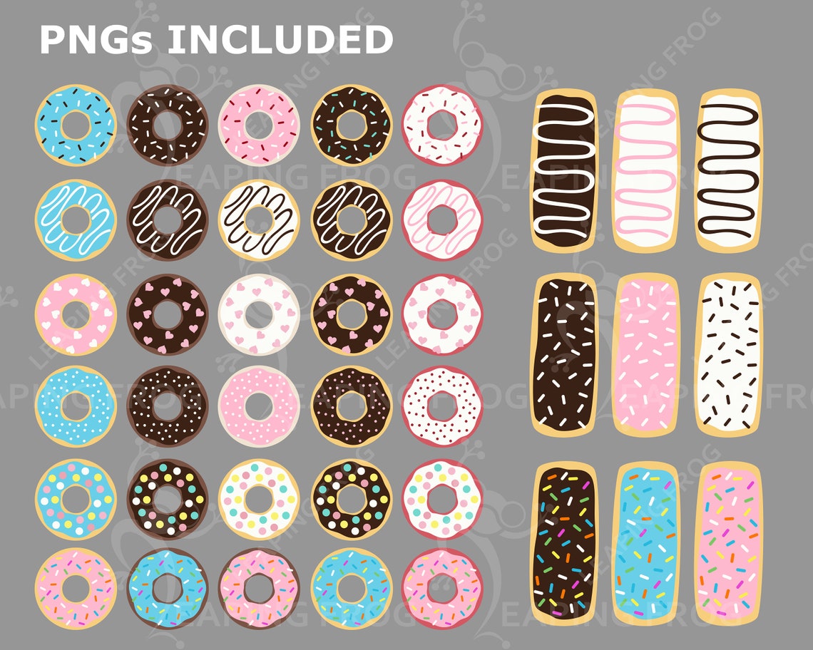 Conjunto de donas SVG. También 39 PNGS Mezcla y combina | Etsy España