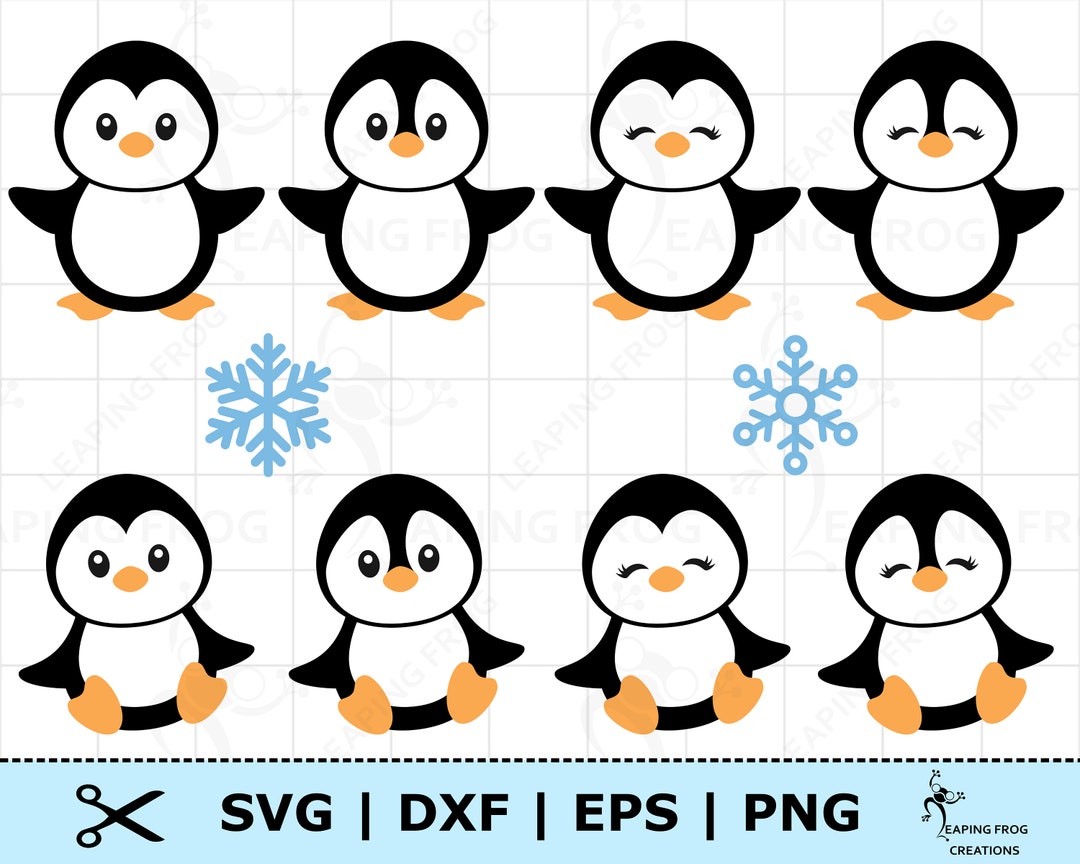 Penguins SVG. Cricut Cut Files, Layered Files. Silhouette. Penguin ...