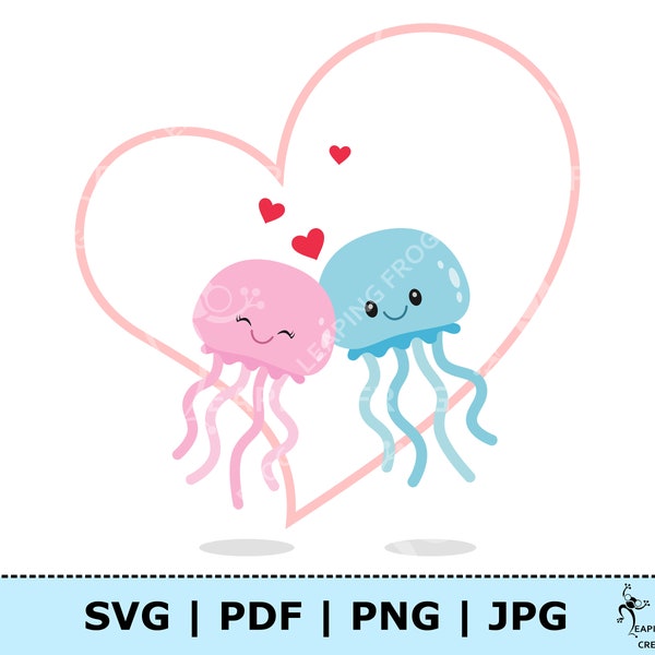 Jellyfish Valentine Day Cards - Etsy