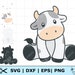 Cute Cow SVG. Cricut, Silhouette Cut Files. PNG. DXF. Cartoon Cow ...