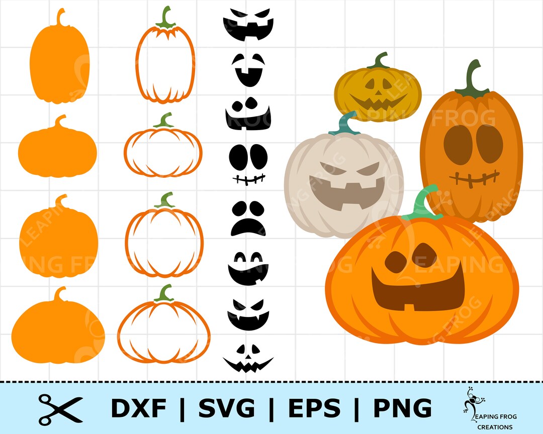 Pumpkins SVG. PNG. Cricut Cut Files, Layered. Silhouette. Mix & Match ...