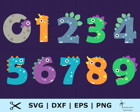 Dinosaur Numbers SVG. Cricut Cut Files Layered Files. | Etsy Canada