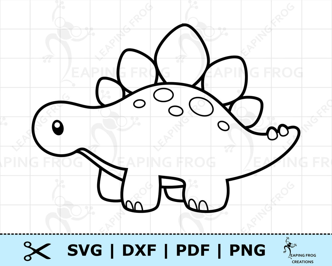Cute Baby Dinosaur SVG PNG DXF Eps. Stegosaurus Digital Download ...