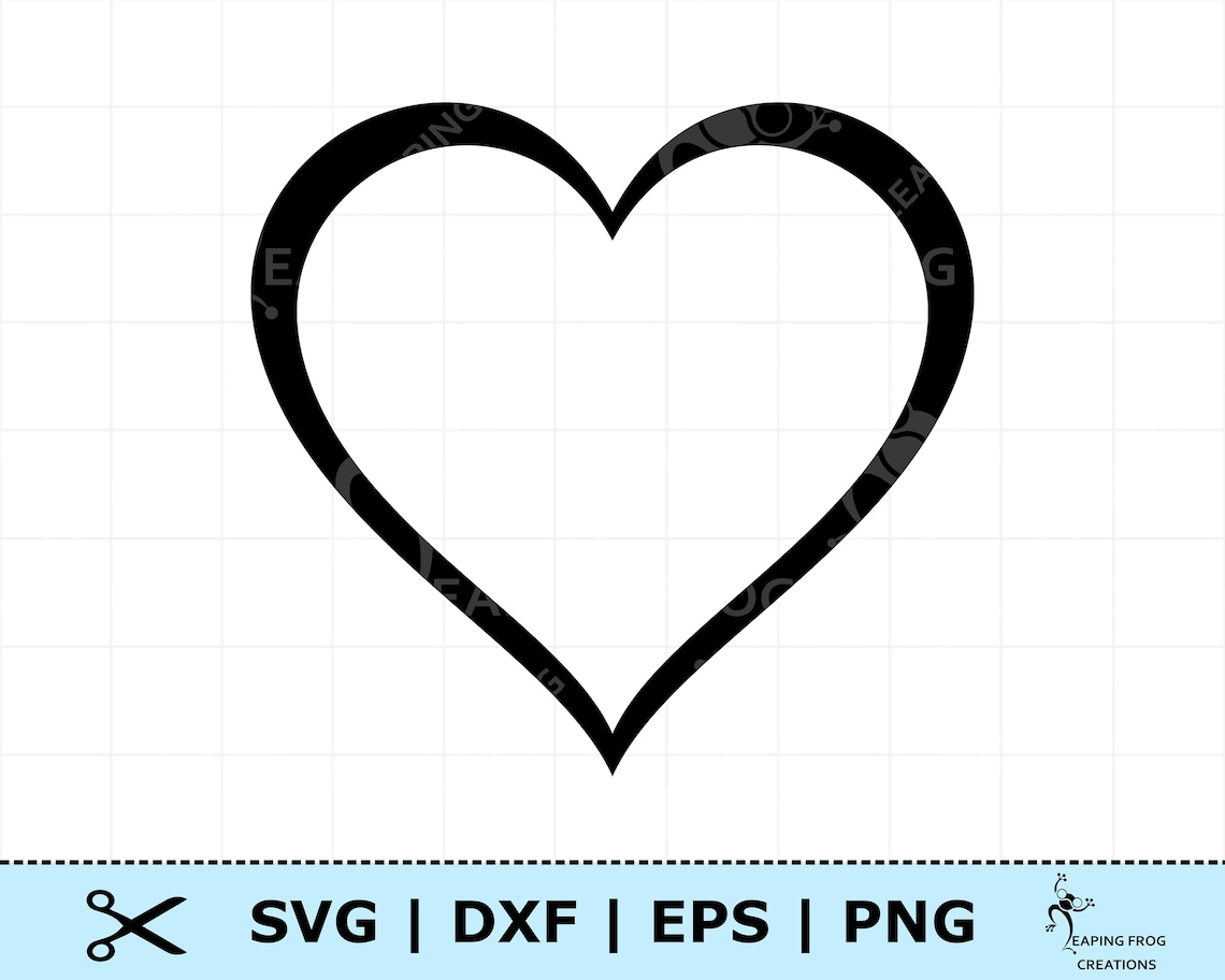 Heart SVG. Valentine's Heart. Cricut Cut File, Silhouette File. Black ...
