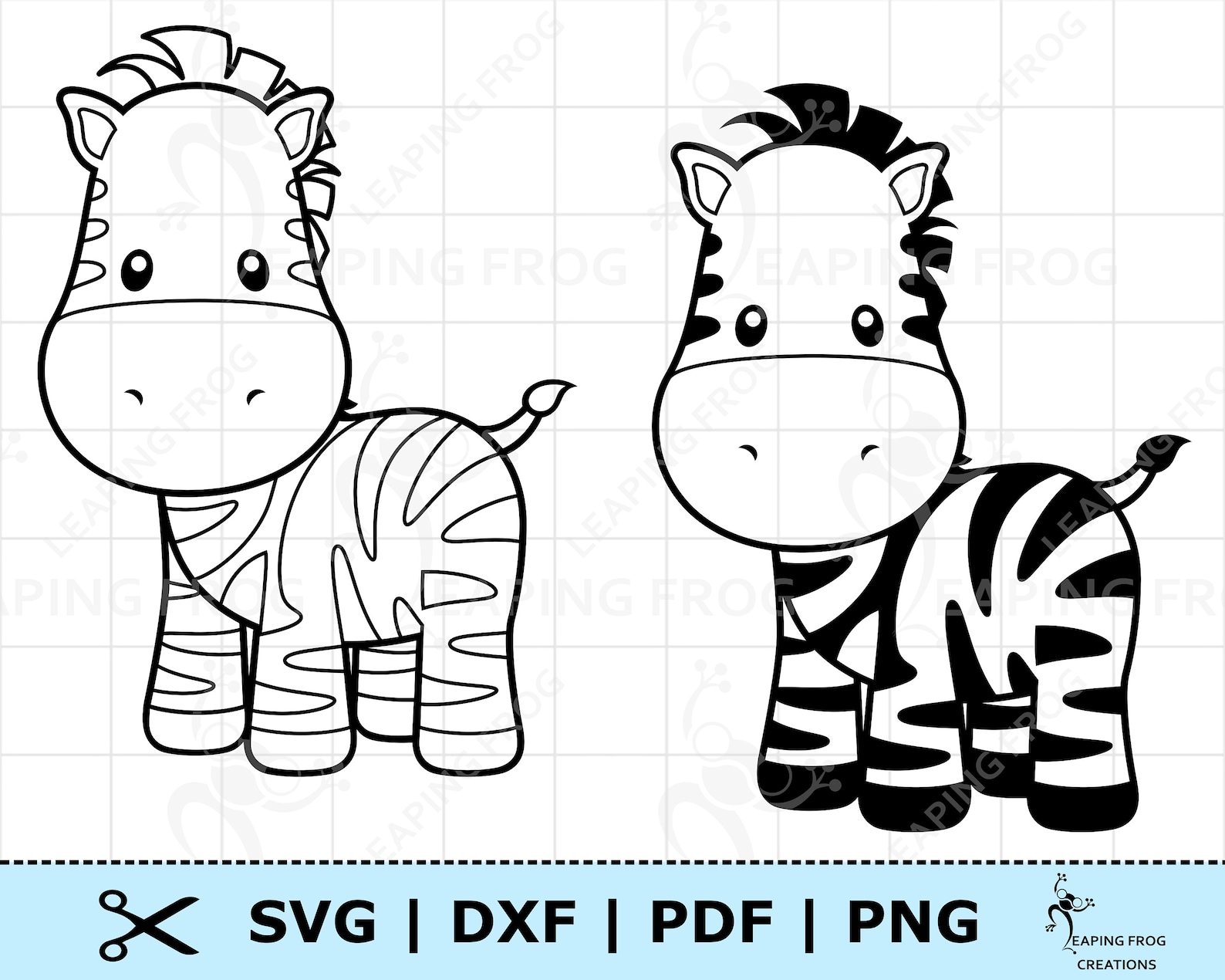 Cute Zebra SVG PNG DXF Pdf. Cricut Cut Files Silhouette. | Etsy