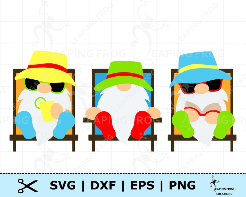 Summer Gnomes SVG. PNG. Cricut Cut Files, Silhouette. Layered. Beach ...