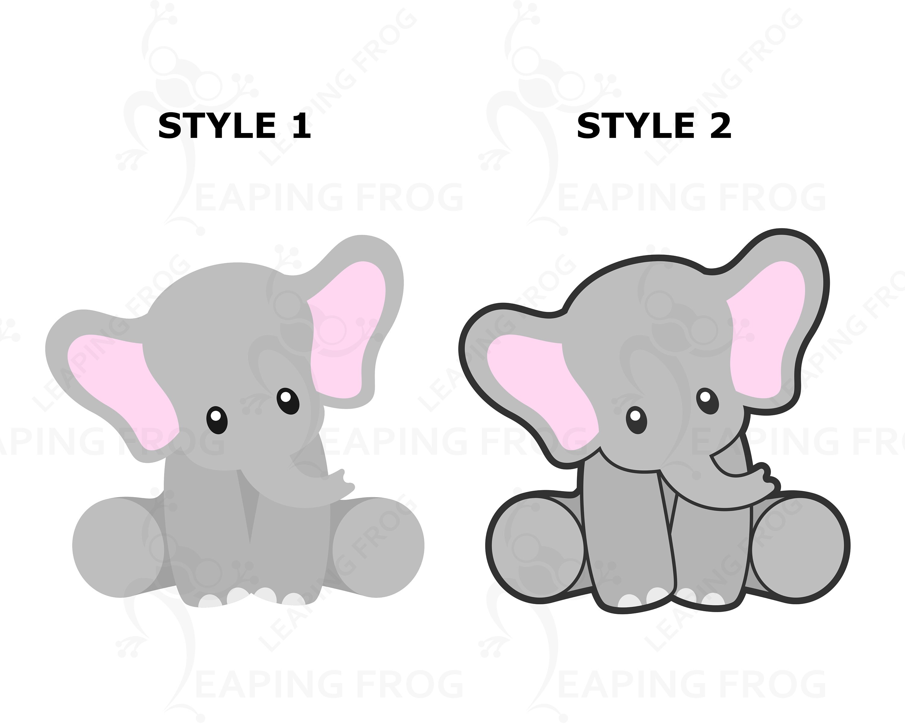 Baby Elephant SVG. Cricut Cut Files Layered. Silhouette. - Etsy Canada